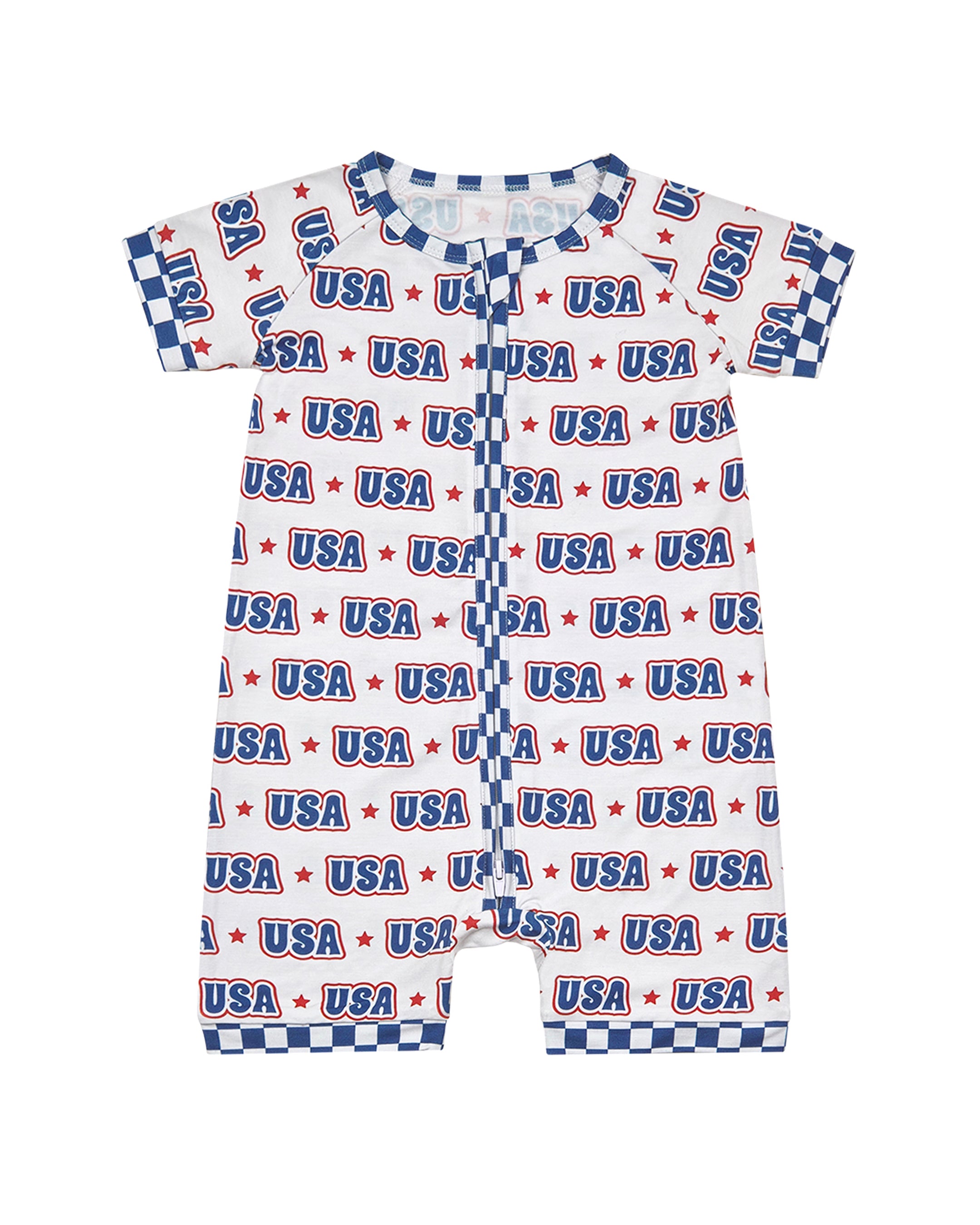 Bamboo Shorty Romper | USA – LUCKY PANDA KIDS