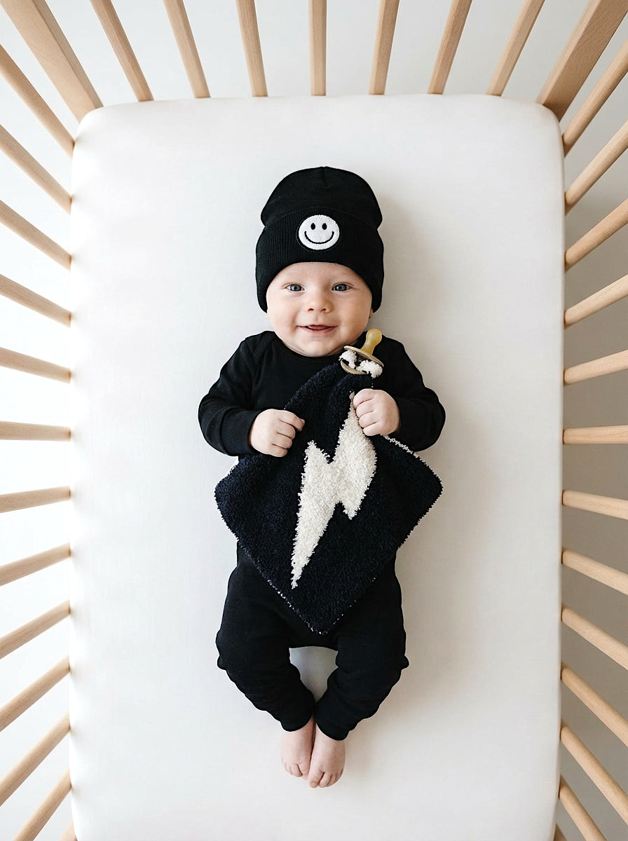 Lightning Bolt Plush Lovey | Black – LUCKY PANDA KIDS
