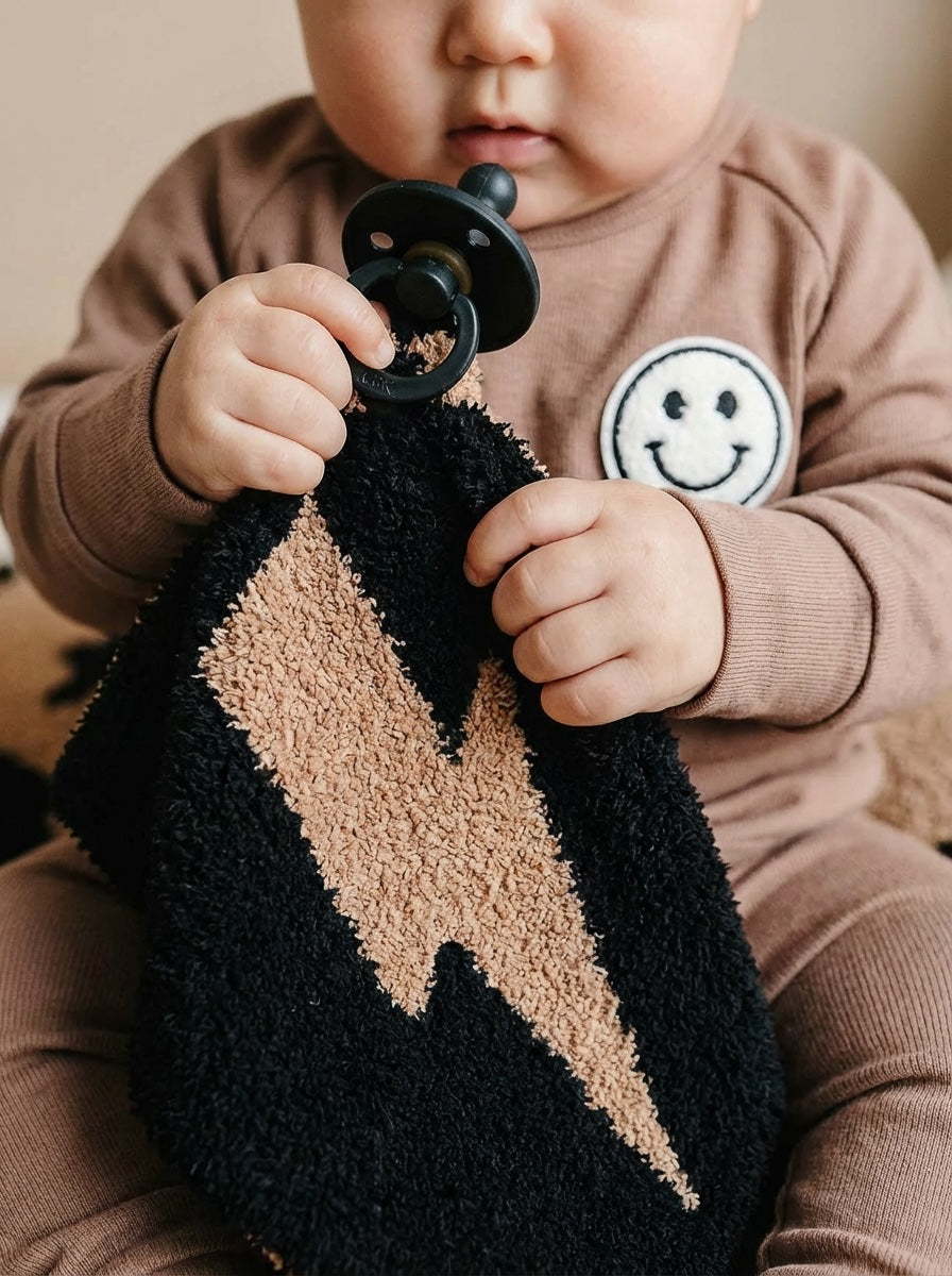 Lightning Bolt Plush Lovey | Mocha – LUCKY PANDA KIDS